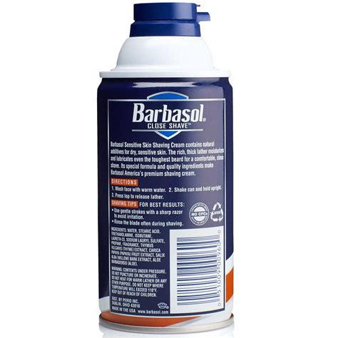 Barbasol Sensitive Skin Thick And Rich Shaving Cream For Men 10 Oz