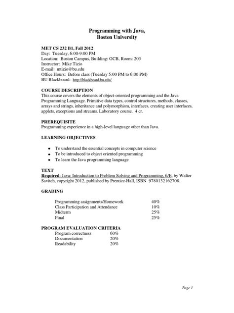 Cs 232 Fall 12 Pdf Java Programming Language Object Computer