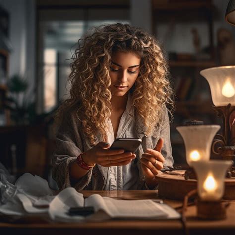 Premium AI Image Woman Typing On Her Mobile Phone Ultra Realistic