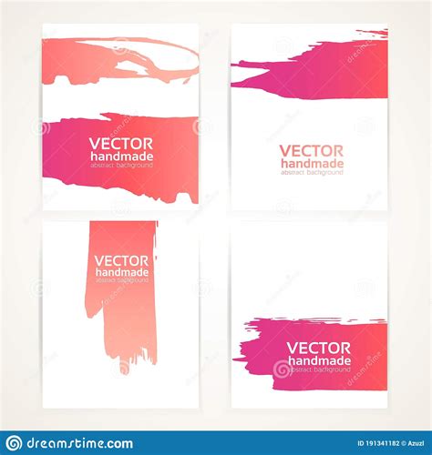 Conjunto De Banner De Dibujo Manual De Textura De Pincel Rosa Abstracto