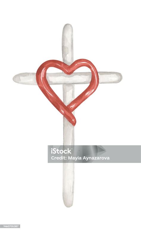 크로스 클립 아트 붉은 마음을 가진 수채화 기독교 흰색 십자가 세례 십자가 결혼식 초대장 성령 종교 삽화 0명에 대한 스톡 벡터 아트 및 기타 이미지 Istock