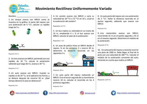 Mruv Ejercicios Resueltos Pdf Max Kevin Espinoza Guzán Udocz