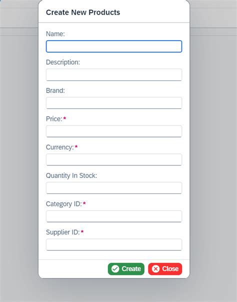 Entry Create UI5 Antares