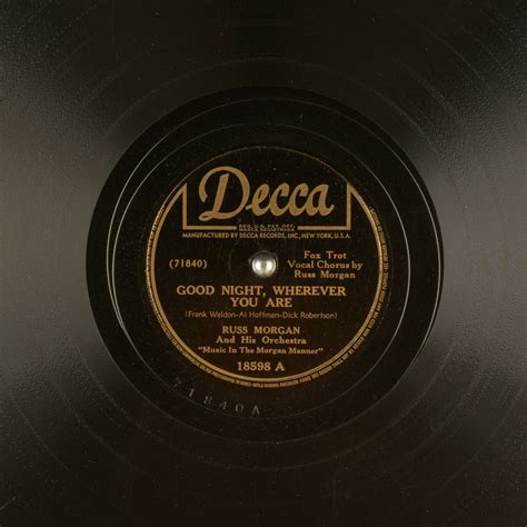 Good Night Wherever You Are Russ Morgan And His Orchestra Music In
