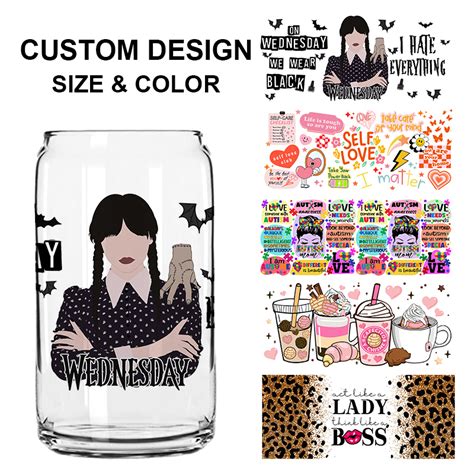 Wholesale Custom Uv Dtf Stickers Cup Wrap Transfers For 16oz 16 Oz Beer