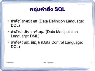01 Sql Overview PPT