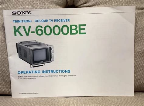 Sony Trinitron Colour Tv Reciever Operating Instructions 1982 Free