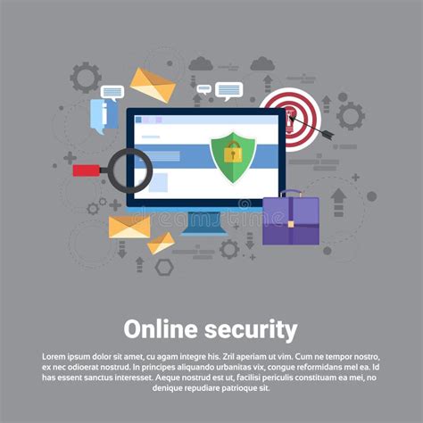 Online Security Data Protection Web Technology Banner Stock Vector Illustration Of Copy File