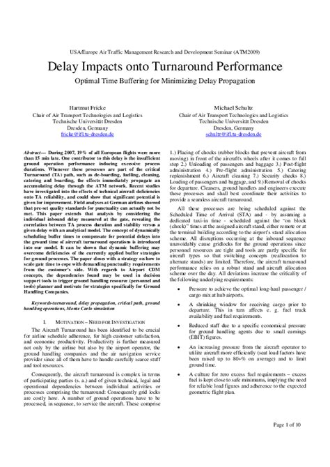 Pdf Dynamic Buffering To Minimize Flight Delays