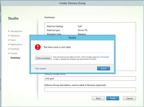 Invalid Time Zone Error Xenapp 7x Citrix Community