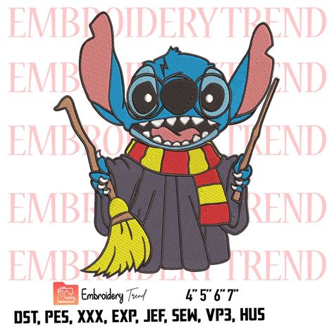 Stitch Wear The Hat Harry Potter Logo Embroidery Design File Stitch