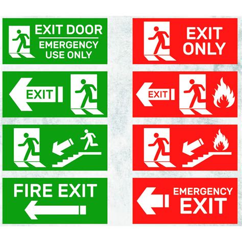Fire Exit Sign Fire Exit Door Sign Escape Warning Sign Sign For