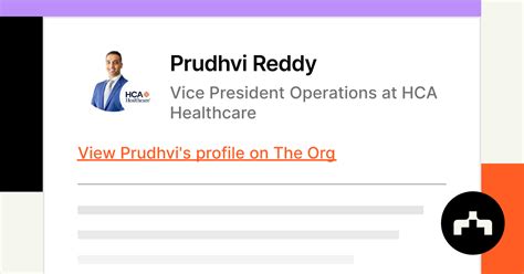 Prudhvi Reddy Vice President Operations At Hca Healthcare The Org