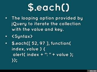 Utilities Of JQuery PPT