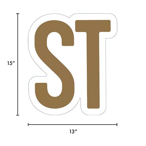 Giant Gold Corrugated Plastic Ordinal Indicator St Yard Sign 15in
