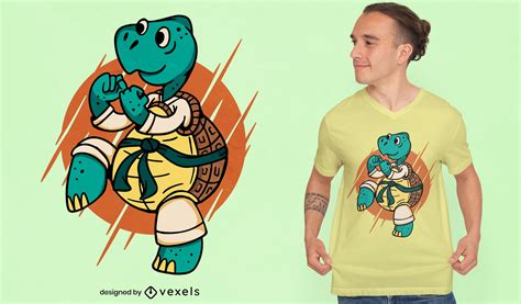 Karate Turtle Martial Arts T Shirt Design Vector Download