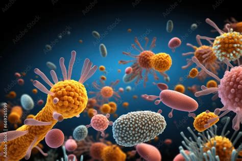 Bacterial Diversity Microscopic View Of Various Bacteria Species Diverse Shapes And