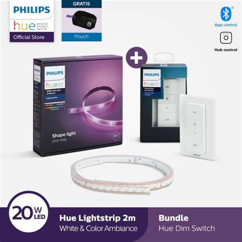 Jual Paket Philips Hue Lightstrip Plus 2m Base Hue Dim Switch Di