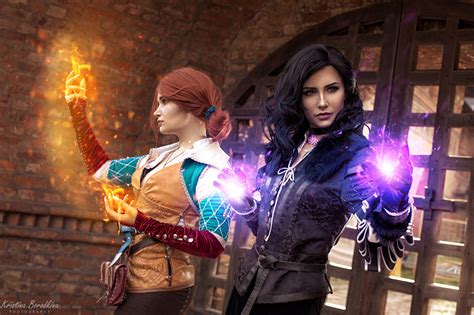 Wallpaper The Witcher 3 Wild Hunt Magic Redhead Girl Brunette Girl