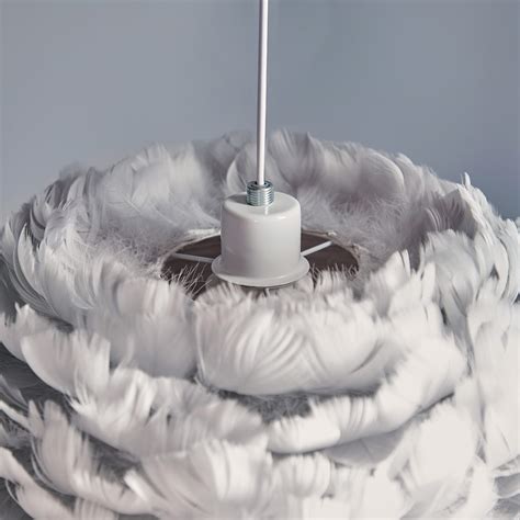 Beautify Ceiling Pendant Feather 40cm Easy Fit Light Shade Style Grey