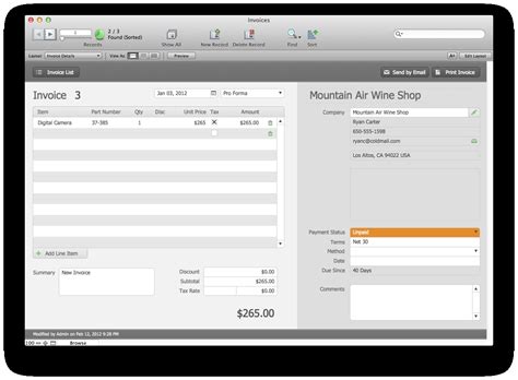 Filemaker Invoice Template