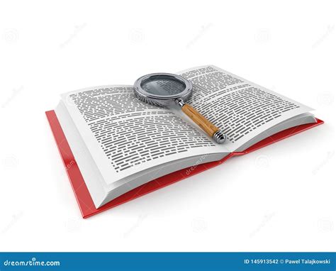 Magnifying Glass On Open Book Stock Illustration Illustration Of