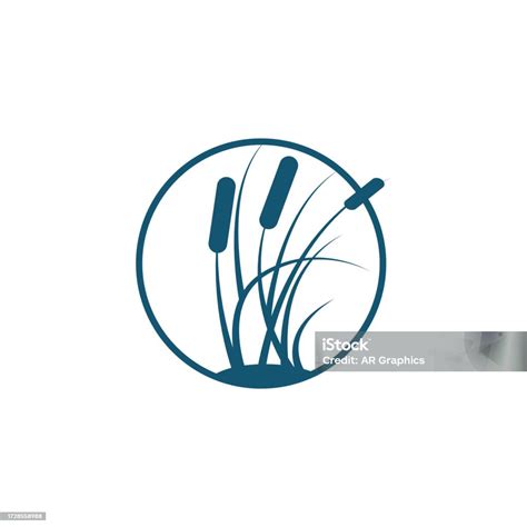 Cattail 로고 디자인 벡터 간단한 그림 기호 템플릿 늪지에 대한 스톡 벡터 아트 및 기타 이미지 늪지 습지 식물