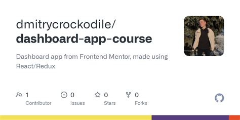 Github Dmitrycrockodile Dashboard App Course Dashboard App From
