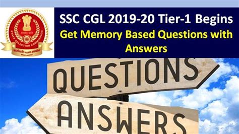 SSC CGL 2019 2020 Exam Get Memory Based Questions With Answers Of