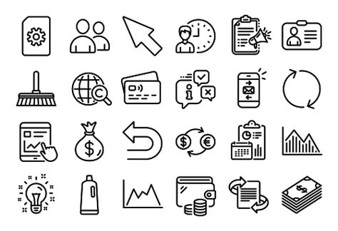 Vector Set Of Shampoo Mouse Cursor And Undo Line Icons Set Vector Stock