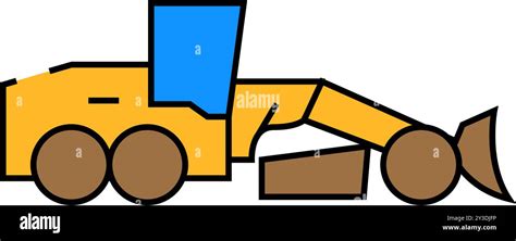 Grader Machine Construction Vehicle Icon Color Illustration Stock Vector Image And Art Alamy