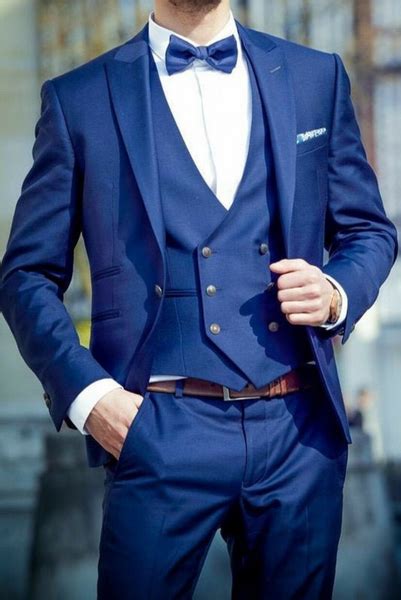 Men Premium Royal Blue Suit Three Piece Suit Wedding Suit Sainly Sainly