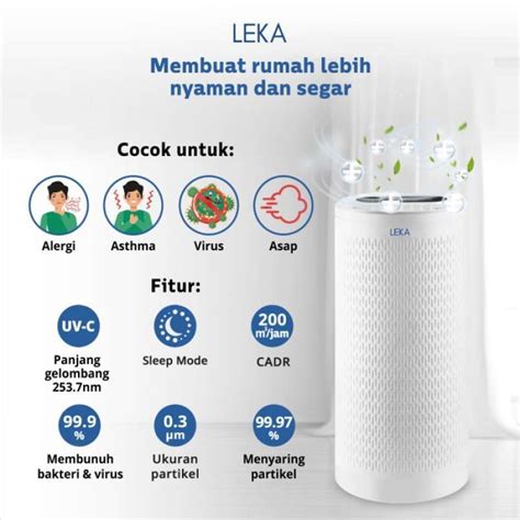 Promo Leka Ap8000 Super Air Purifier Hepa13 Filter Uvc Ion Negatif