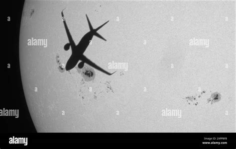 7 August 2024 London Uk Sequential Image Of Airliner Passing Under