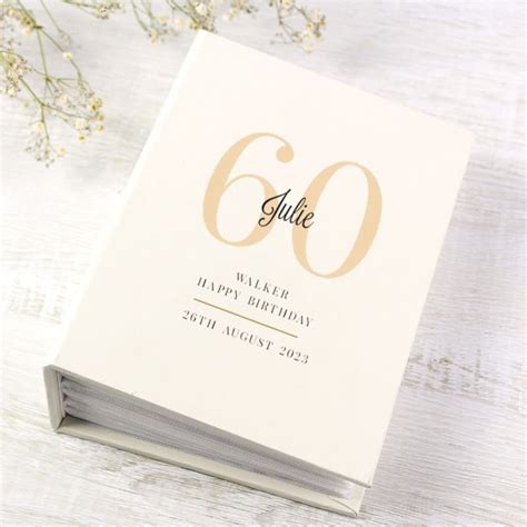 Personalised Age 60 Birthday 6 X 4 Photo Album 60th Birthday Album