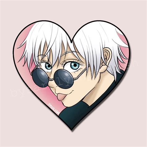 Gojo Heart Sticker Anime Jujutsu Kaisen Sticker High Etsy
