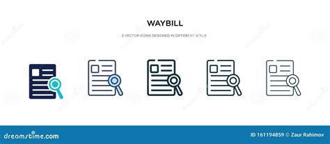 Waybill Icon In Different Style Vector Illustration Two Colored And Black Waybill Vector Icons