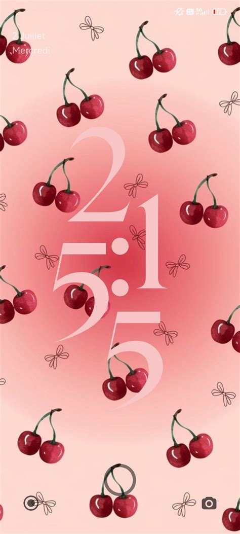 Red Cherry Lock Screen With Soft Pink Touch Iphone Wallpaper Violet Simple Iphone Wallpaper