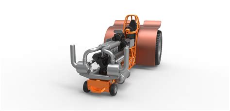 Pulling Tractor With V12 And V8 Engines Scale 1 To 25 3d Model 3d