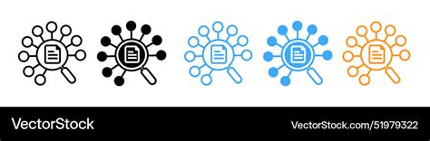 Icons For Business Research And Data Aggregation Vector Image
