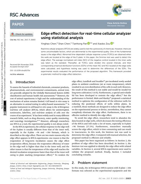 Pdf Edge Effect Detection For Real Time Cellular Analyzer Using