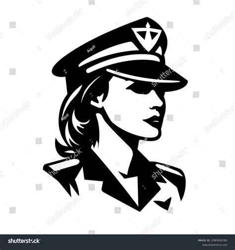 Pilot Woman Silhouette Female Pilot Black Stock Vector Royalty Free