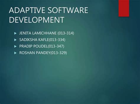 Adaptive Software Development PPTX