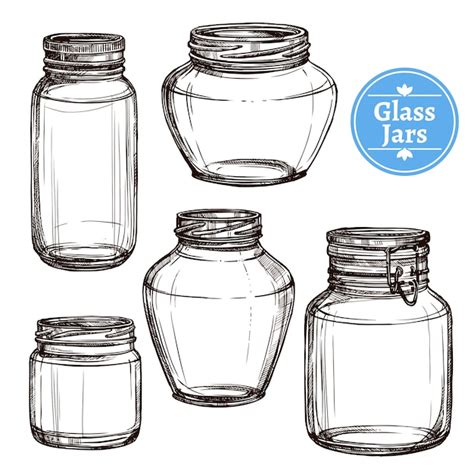 Ensemble De Bocaux En Verre Vecteur Gratuite