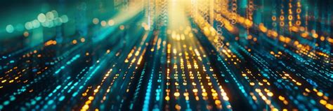 Dynamic Data Stream Visualization With Glowing Acid Binary Code Premium Ai Generated Image