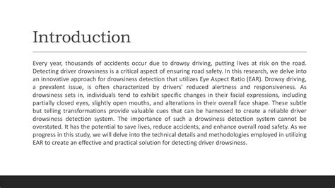 Driver Drowsiness Detection System Using Machine Learning Ppt Pptx