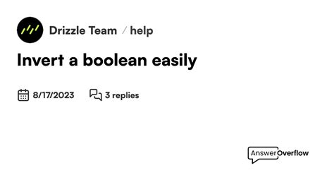 Invert A Boolean Easily Drizzle Team