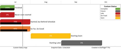 Color Coding By A Custom Status Field In Microsoft Project OnePager Blog