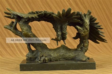 Bronze Skulptur Ernst Amerikanischer Adler Marmor Basis Figur Heißguss