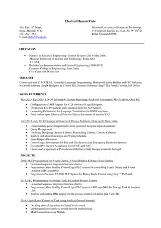 Resume Chaitral Date Pdf